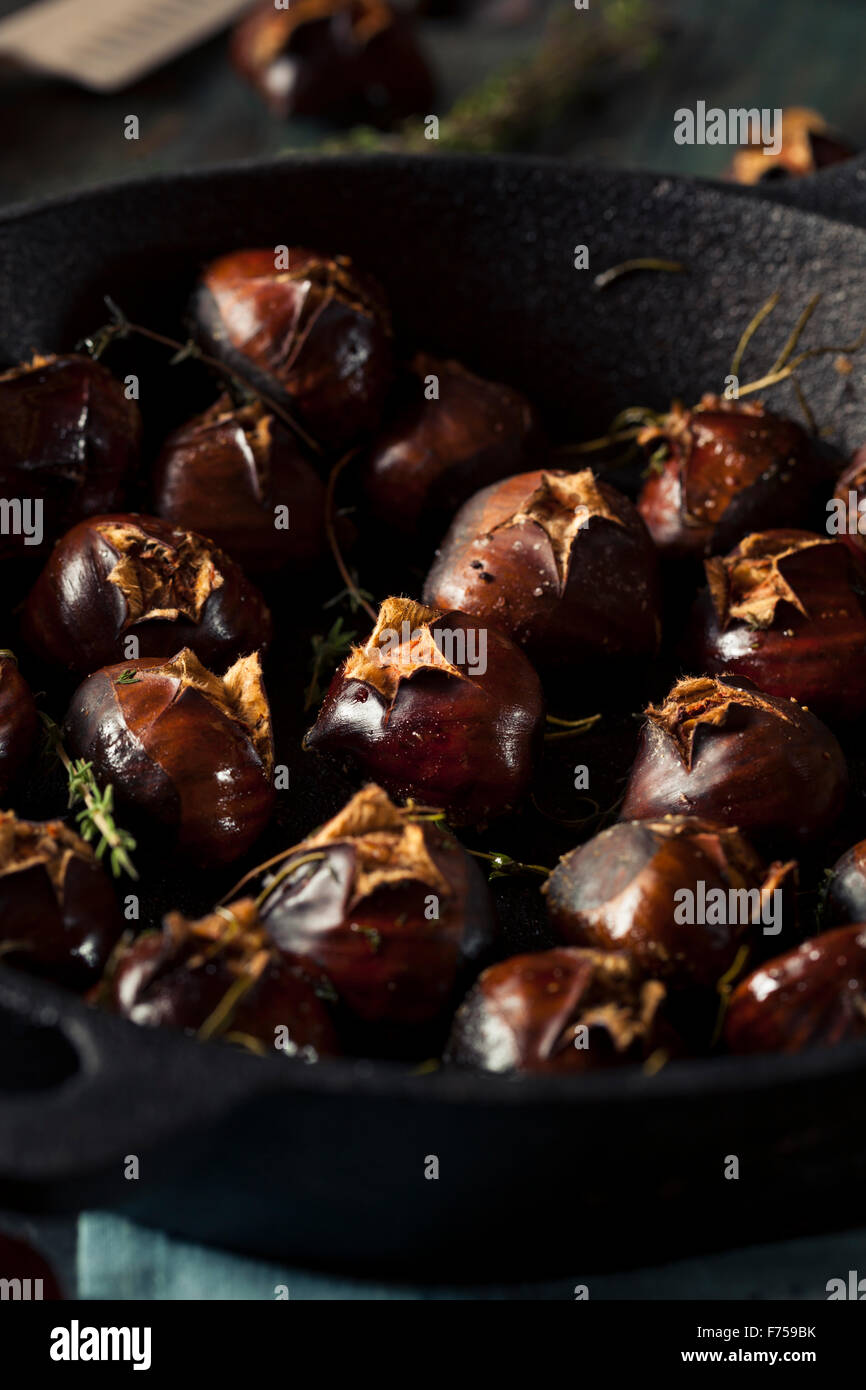 Organic Roasted Chestnuts with Herbs and Butter Stock Photo - Alamy
