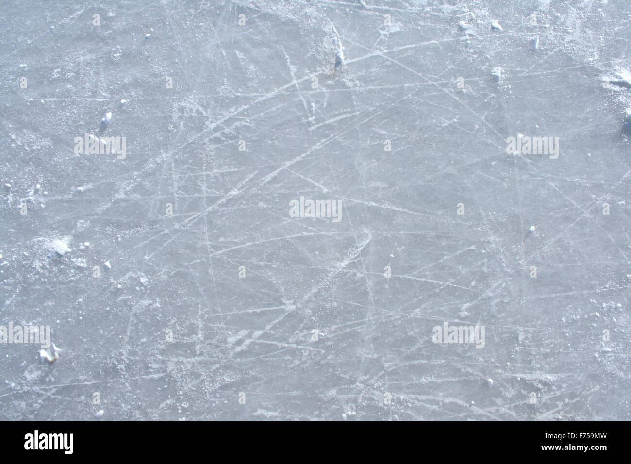 Skate marks on the surface of an outdoor ice rink Stock Photo - Alamy