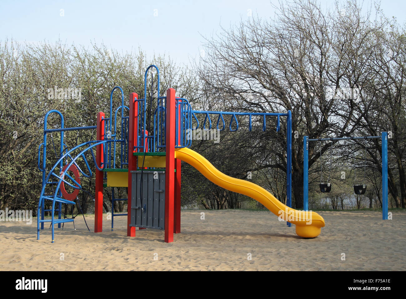 Playground swing set slide hi-res stock photography and images - Alamy