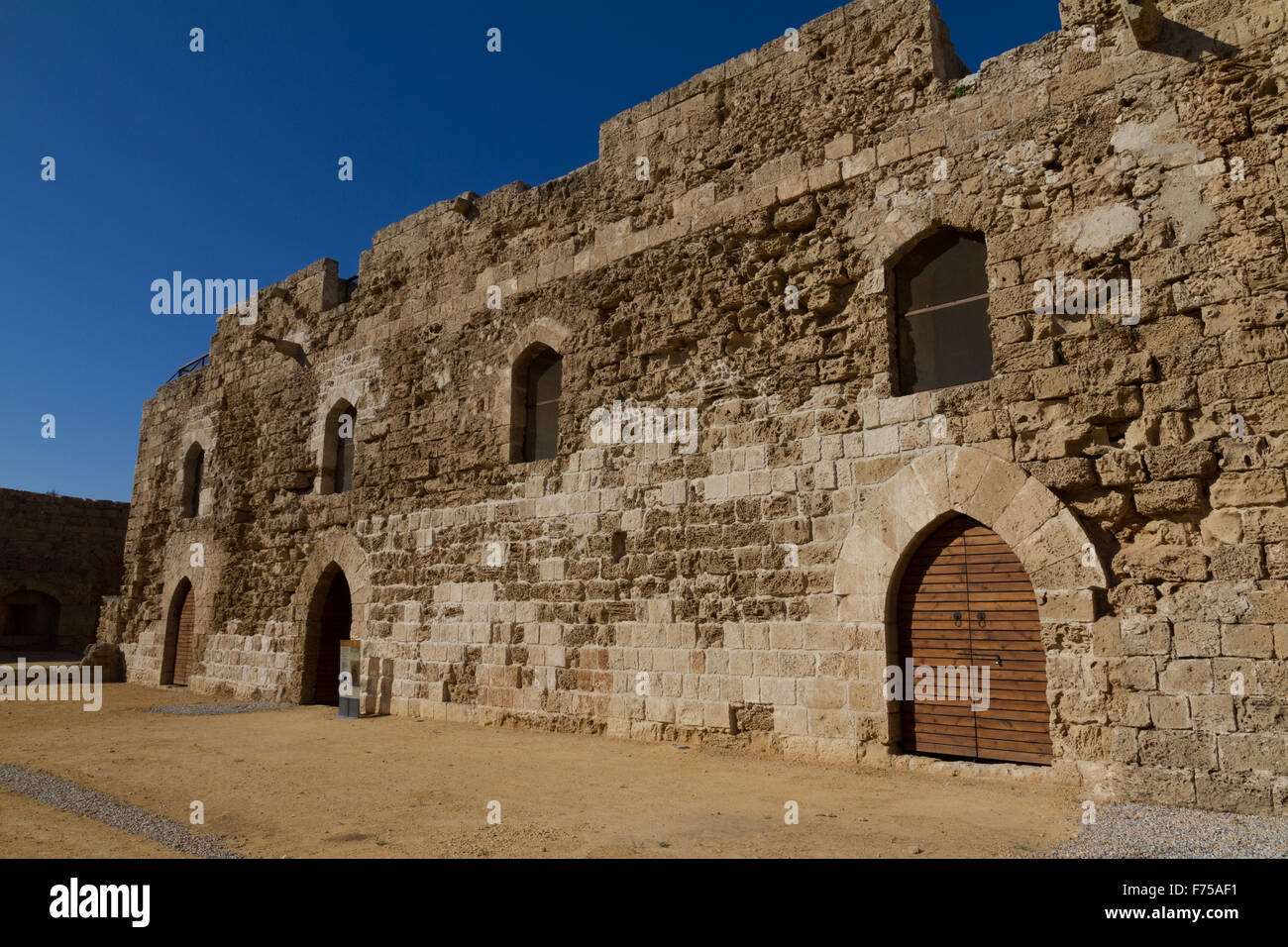 Courtyard inside Othello's Tower, a medieval citadel in Famagusta, the ...