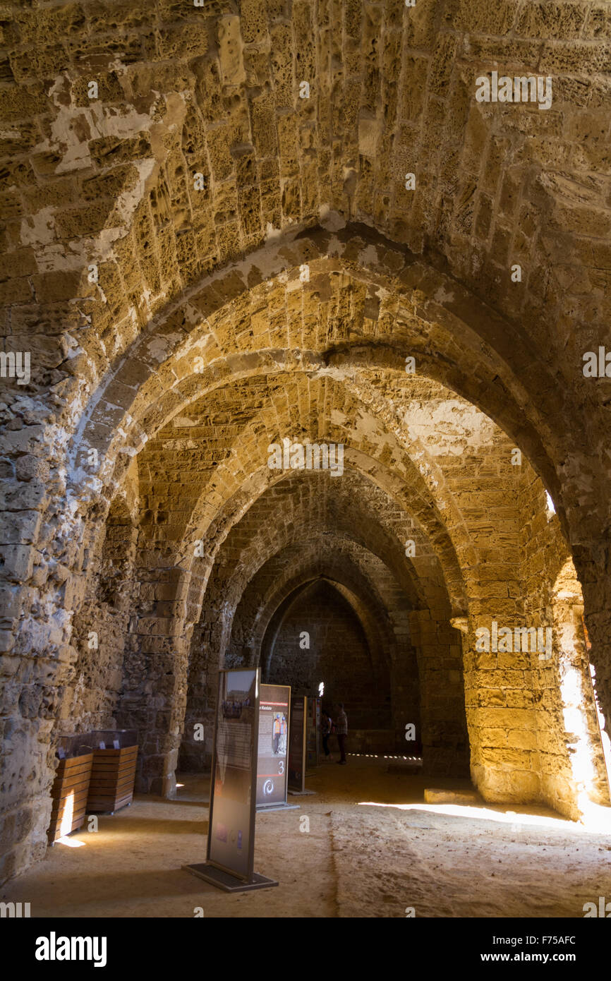 Vaulted hall inside the citadel of Othello's Tower, Famagusta, the ...