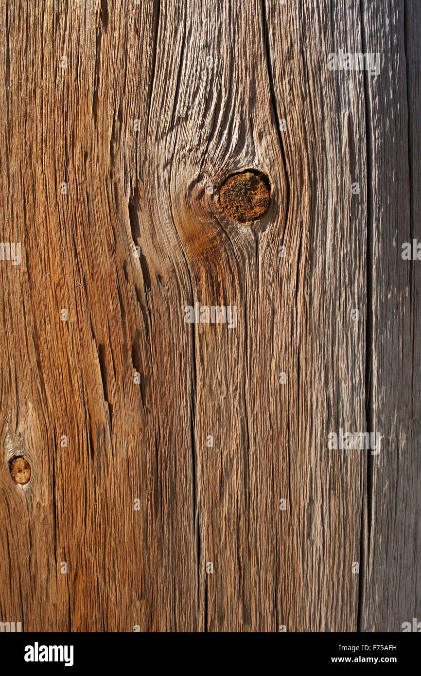 Cracked knotty wood texture Stock Photo - Alamy
