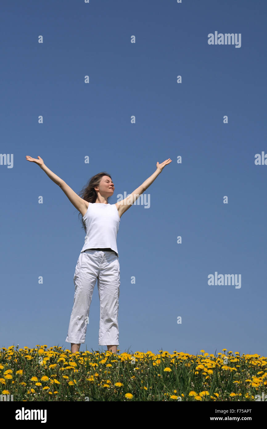 Greeting the sun Stock Photo - Alamy