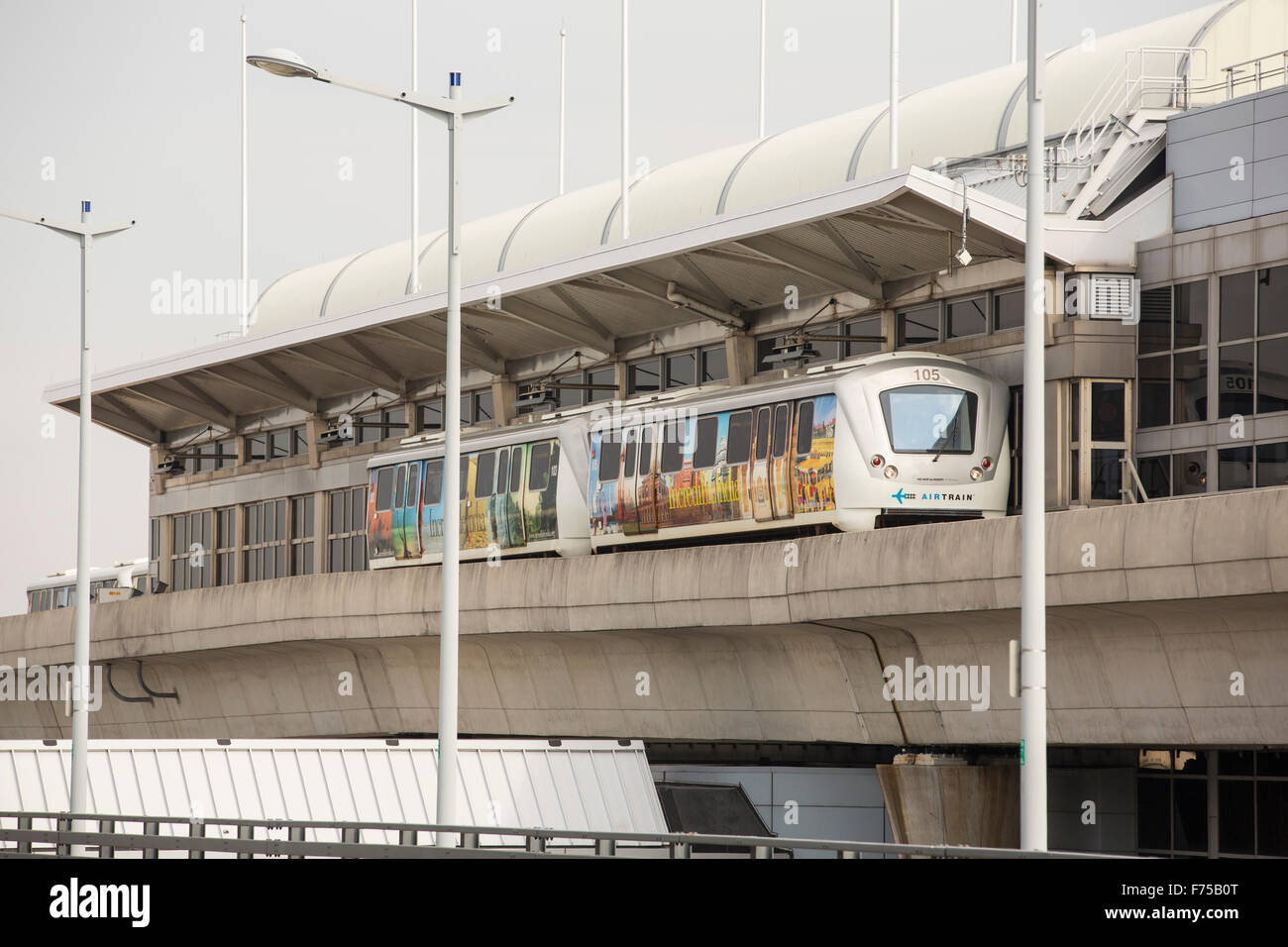 An air train servicing JFK airport in New York, USA Stock Photo - Alamy