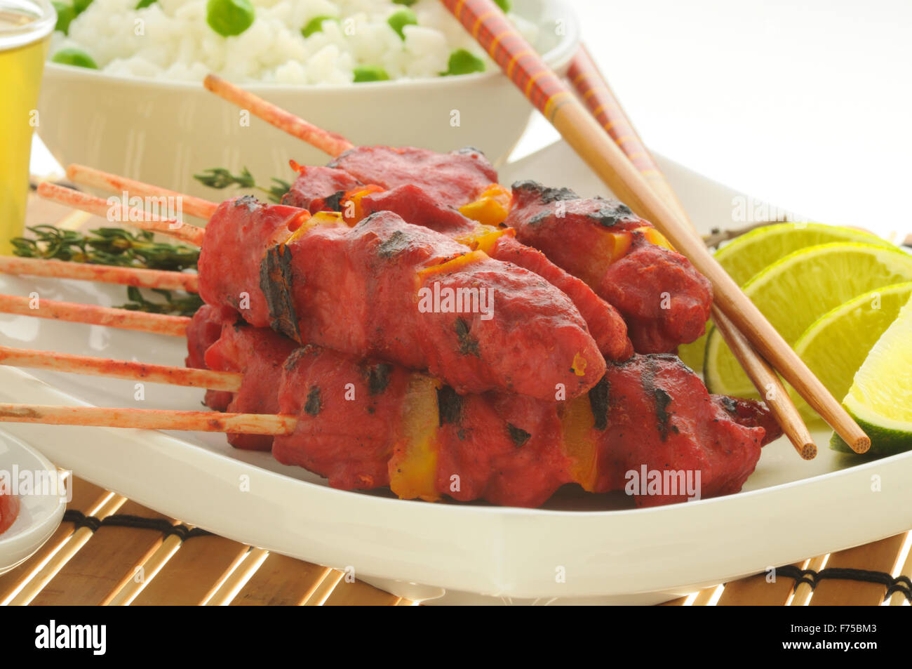 Grilled Chicken Satay Stock Photo - Alamy