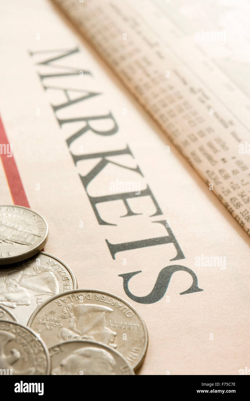american coins on paper Stock Photo - Alamy