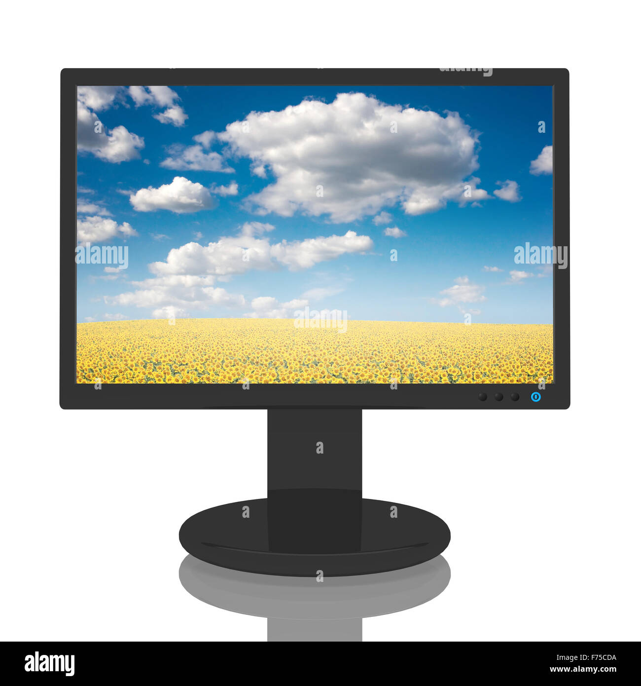Monitor with Landscape Image Stock Photo - Alamy