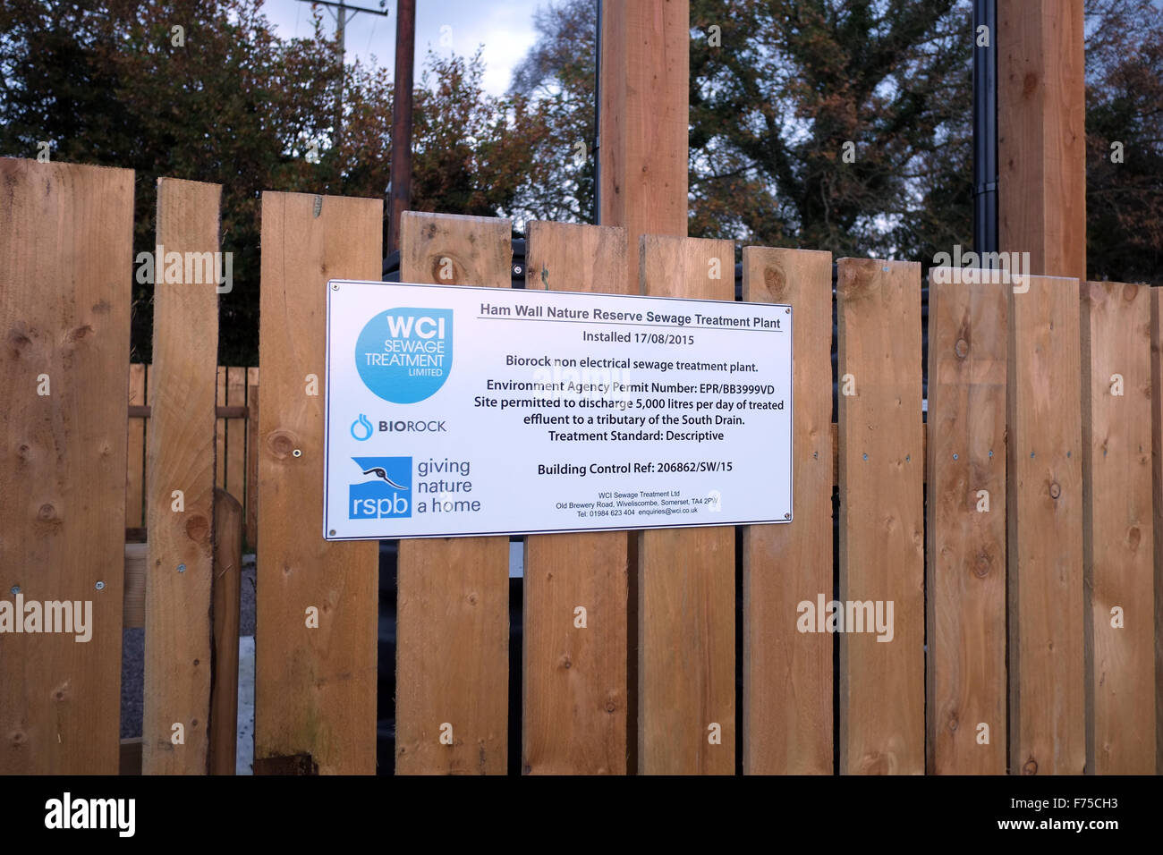 Fully sustainable toilet system sign on an RSPB nature reserve in ...