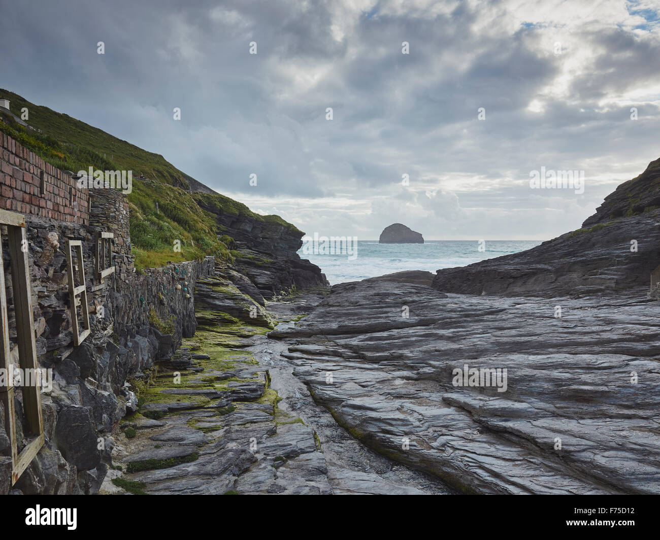 View of the Port William bay on the West coast of Cornwall Stock Photo ...