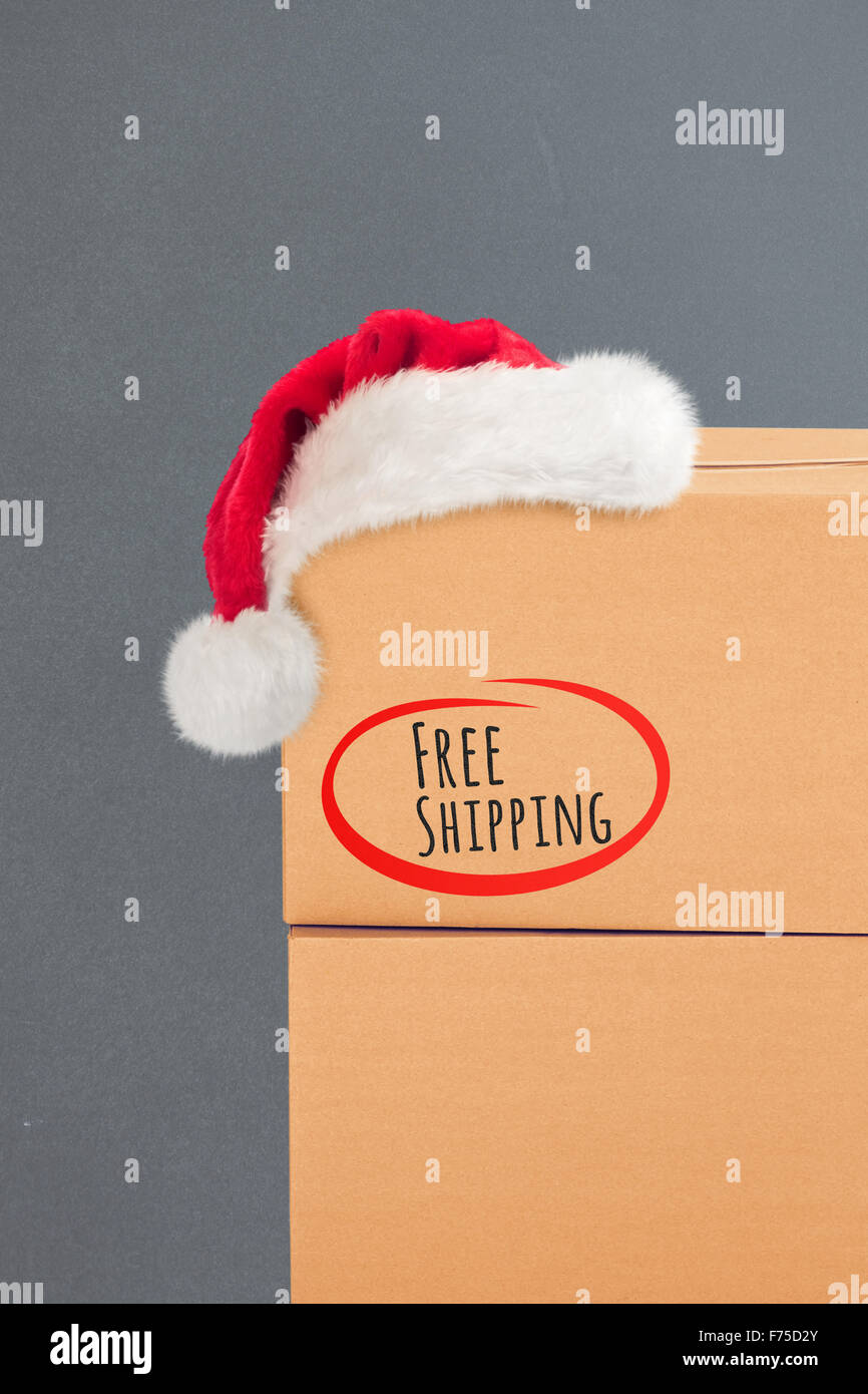 Composite image of packed cardboard boxes Stock Photo - Alamy