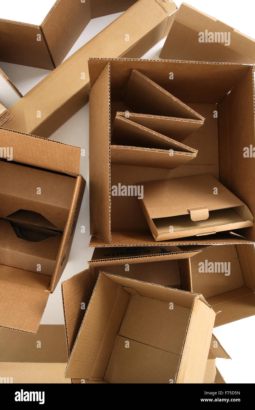 Cardboard boxes, from above Stock Photo - Alamy