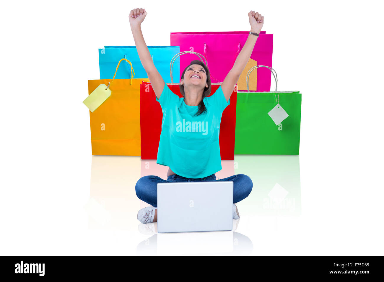 Woman arms up graphic Cut Out Stock Images & Pictures - Alamy