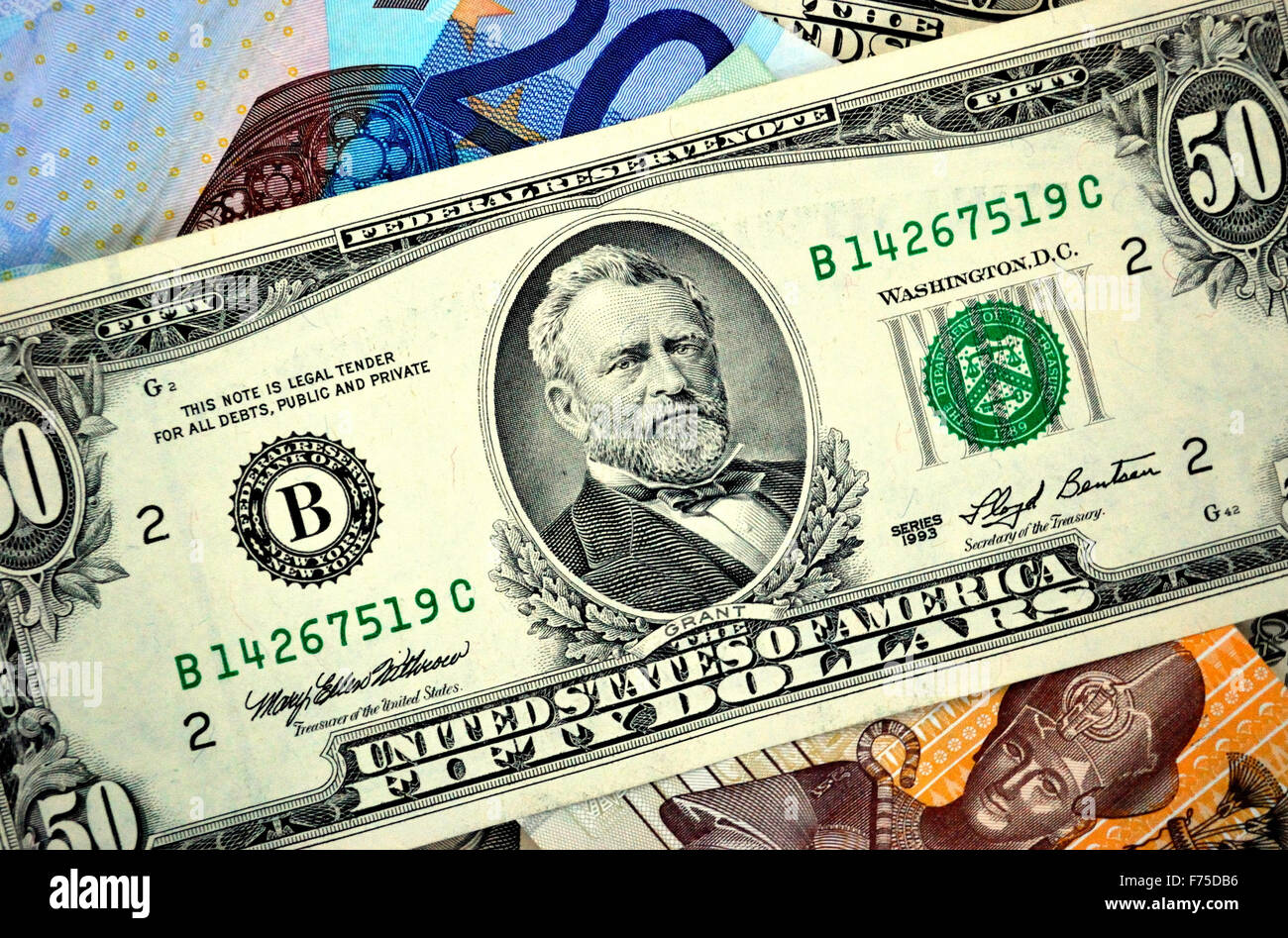 Fifty American Dollars Stock Photo - Alamy