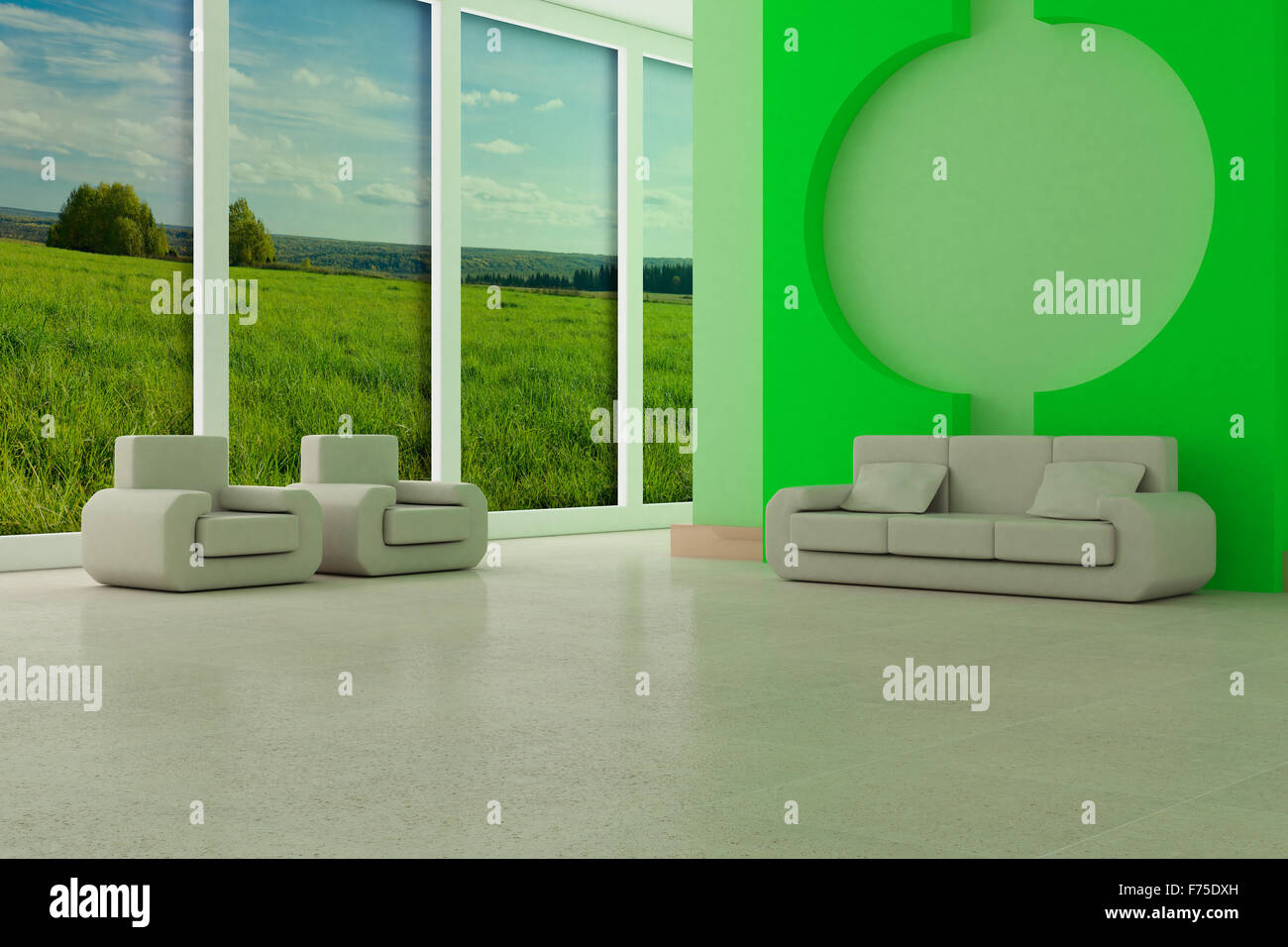 Interior of a room of rest. 3D image Stock Photo - Alamy