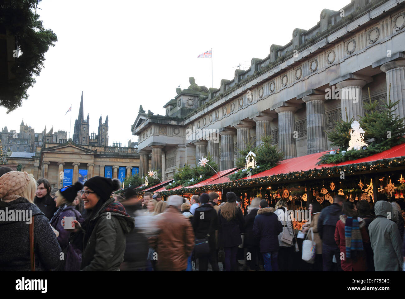 The popular German Christmas Market in front of the Royal Scottish ...
