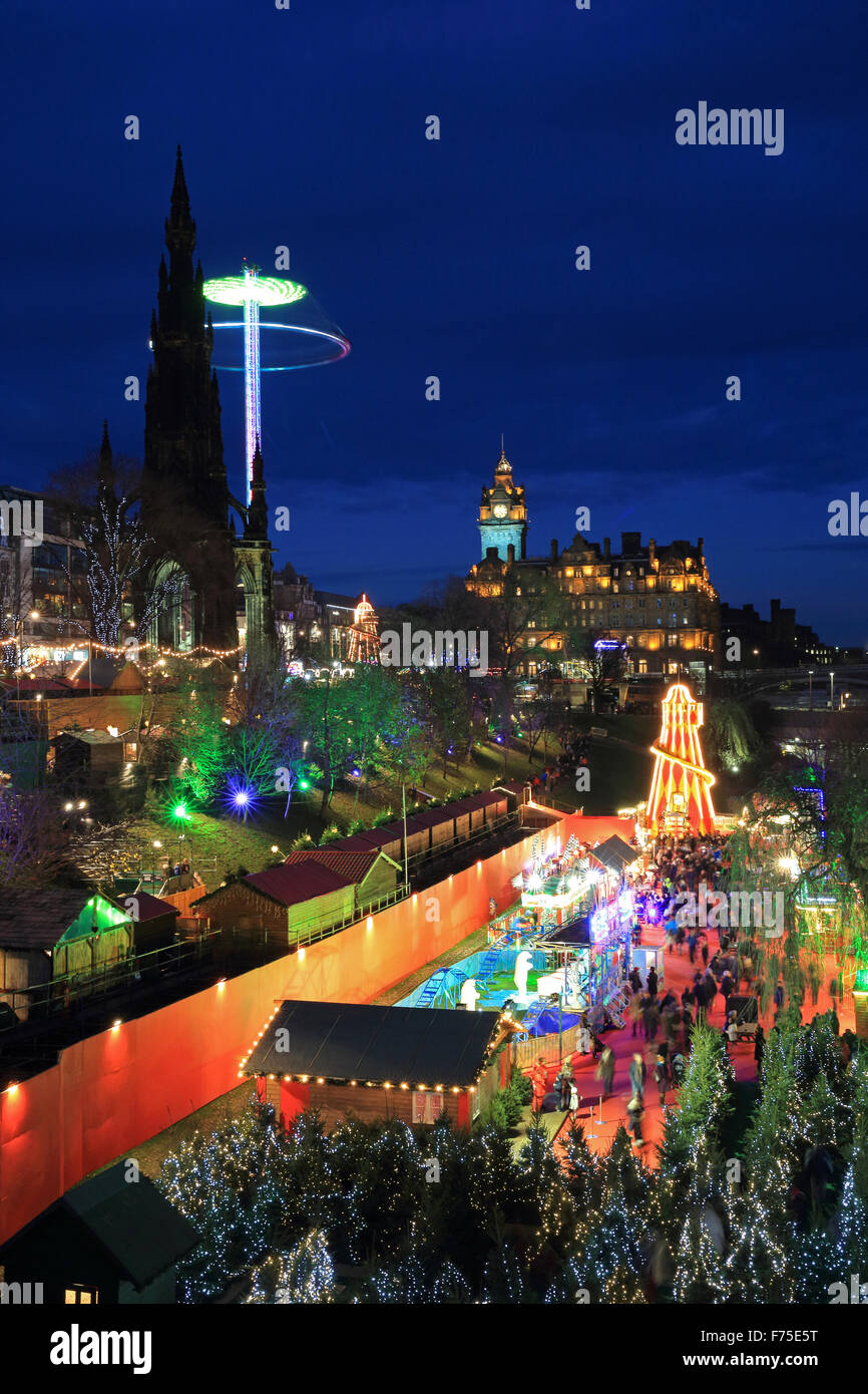 The beautiful Edinburgh German Christmas market in East Princes Street ...