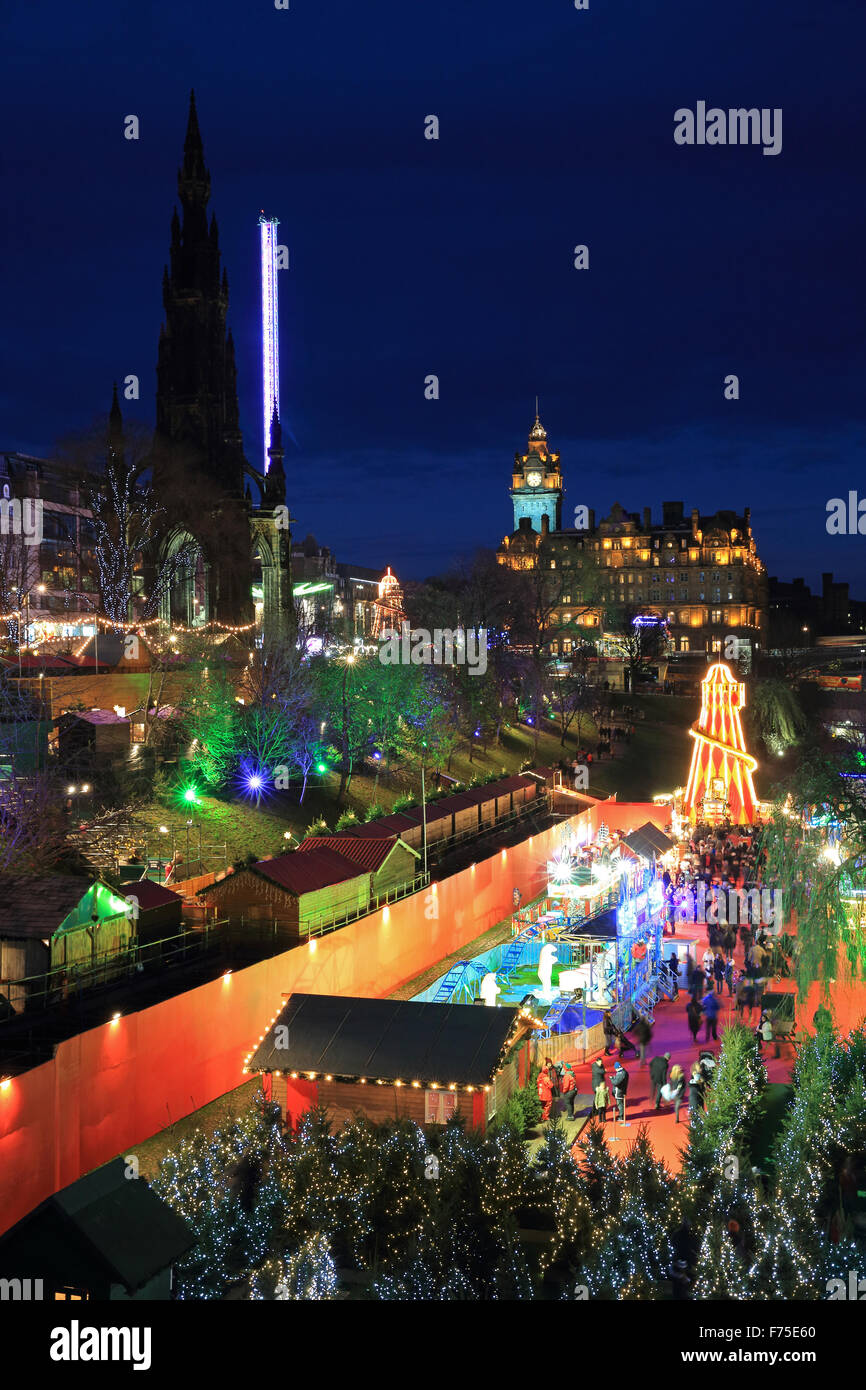 The beautiful Edinburgh German Christmas market in East Princes Street ...
