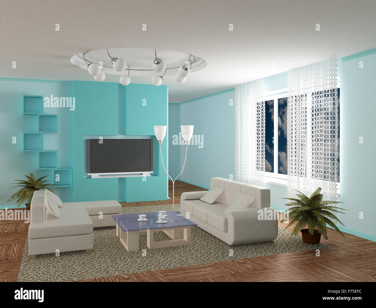Interior of a room of rest. 3D image Stock Photo - Alamy