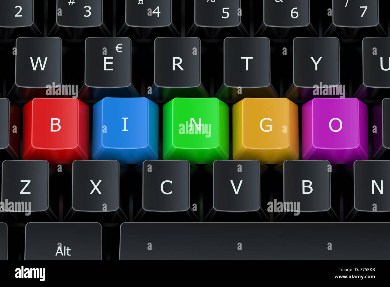 Bingo concept on the computer keyboard Stock Photo - Alamy