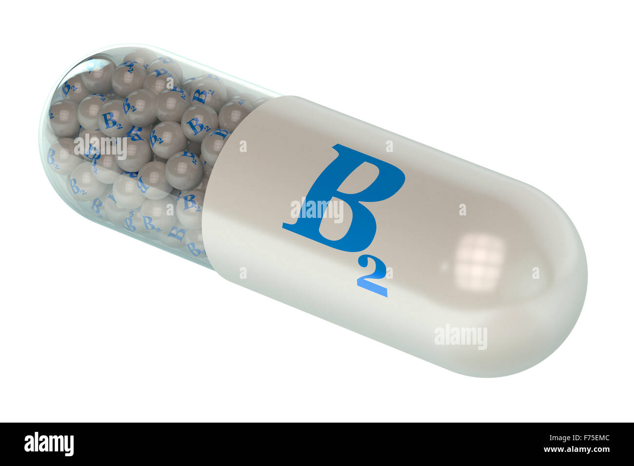 Vitamin capsule B2 isolated on white background Stock Photo - Alamy