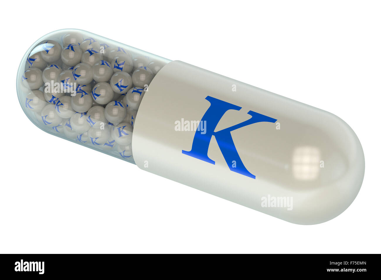 Vitamin capsule K isolated on white background Stock Photo - Alamy