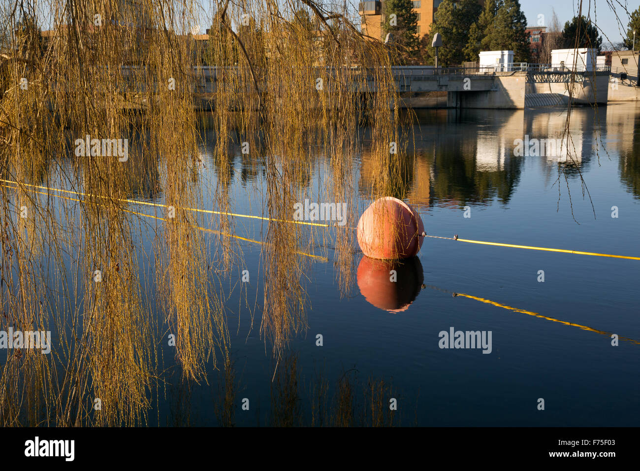 WASHINGTON - A float which forms a part of a barrier to stop boats from ...