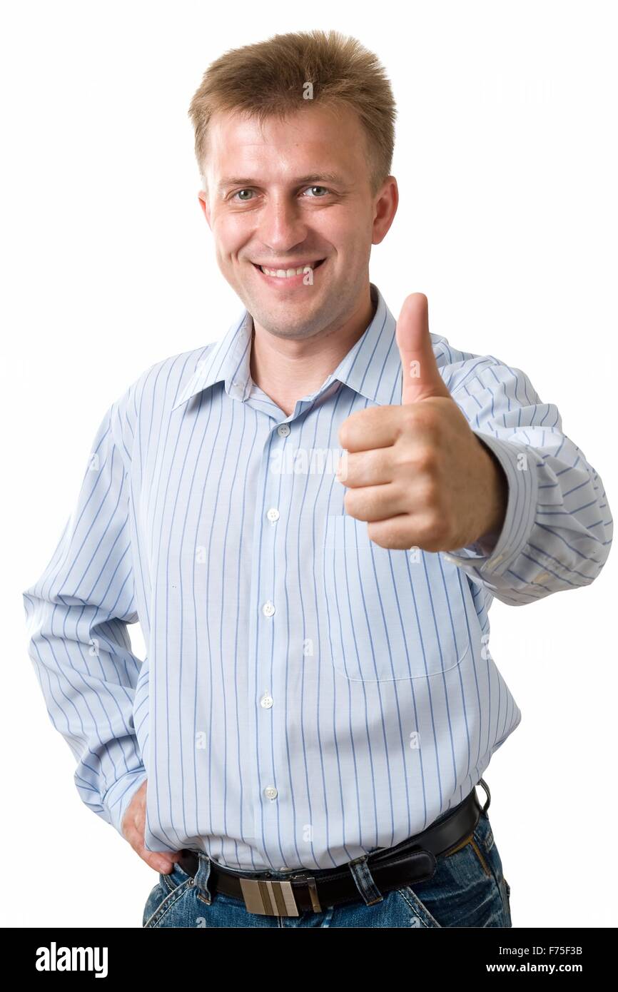 man with thumbs up Stock Photo - Alamy