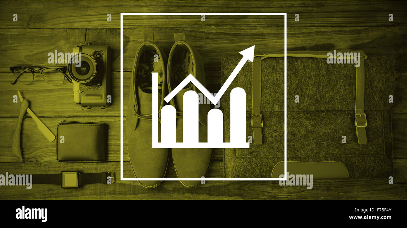 Composite image of bar chart and arrow Stock Photo - Alamy