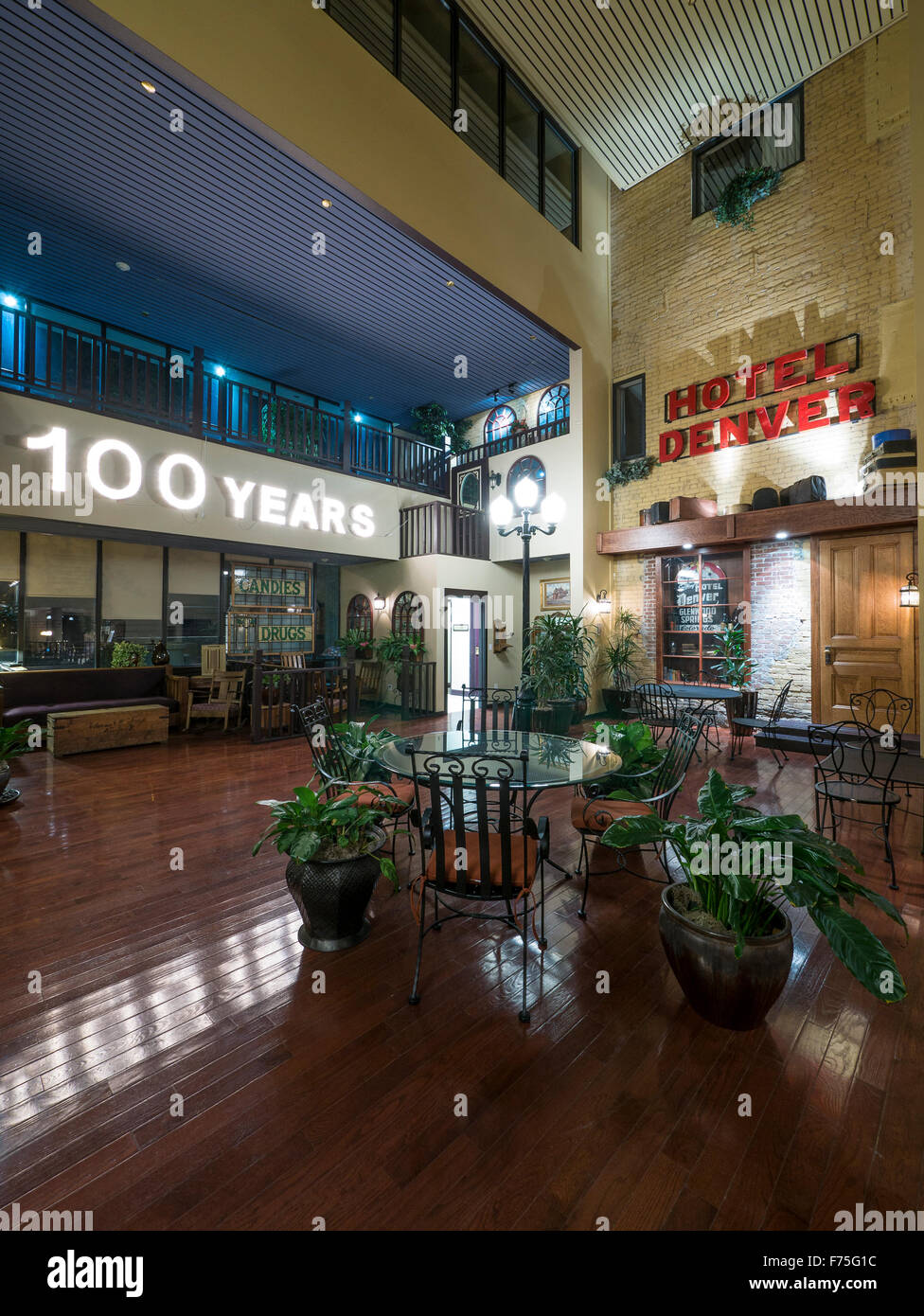 Atrium, Hotel Denver, Glenwood Springs, Colorado Stock Photo - Alamy