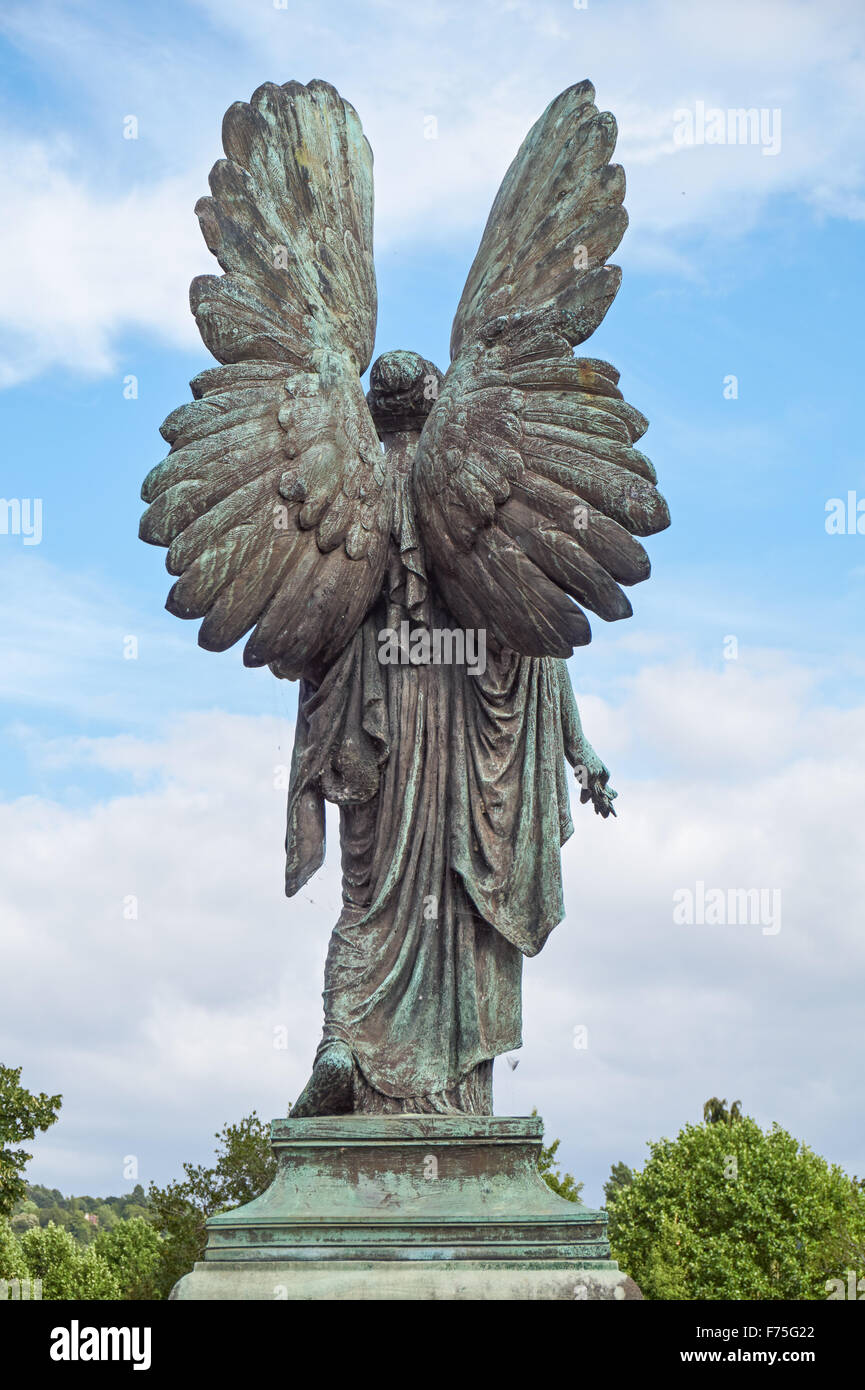 Statue of an angel in Parade Gardens in Bath, Somerset England United ...