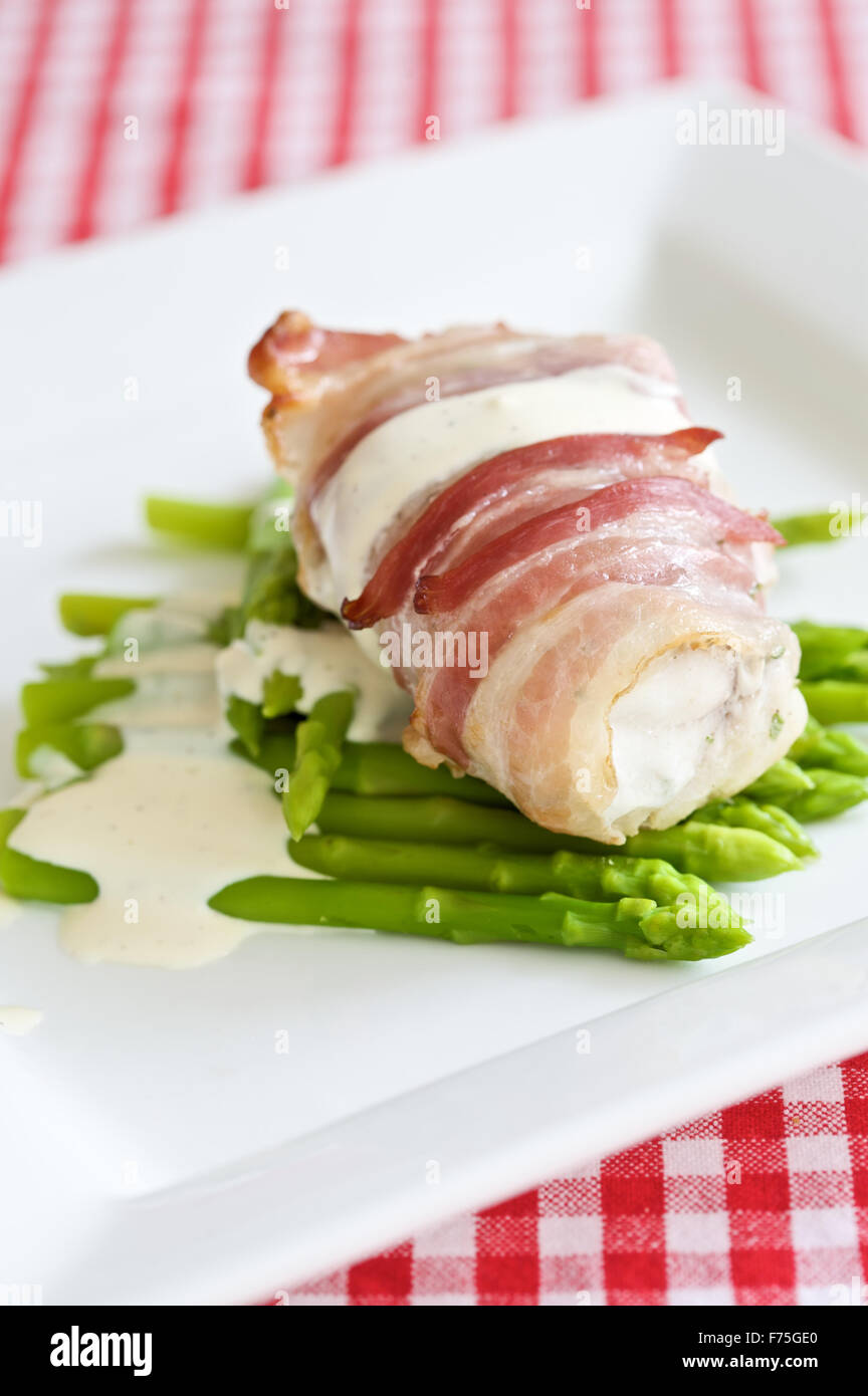 Angler fish with pancetta Stock Photo - Alamy