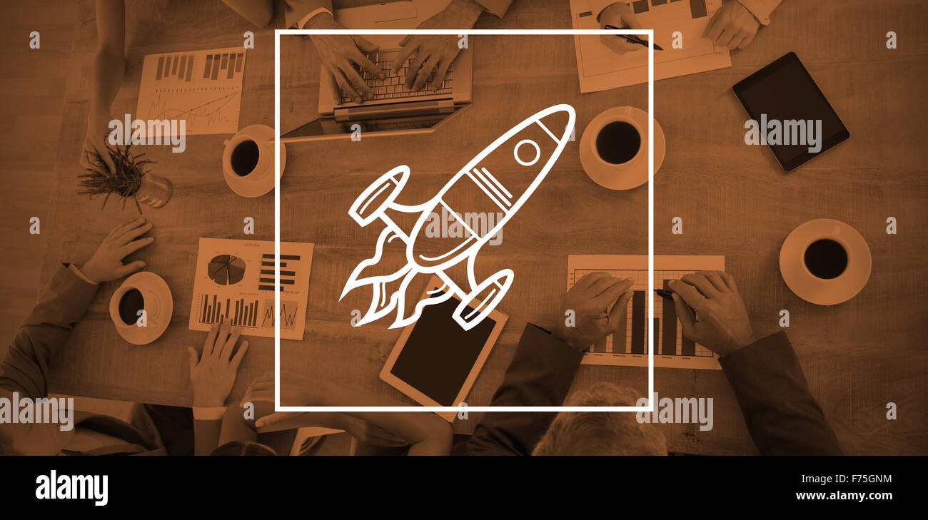 Composite image of rocket space ship Stock Photo - Alamy