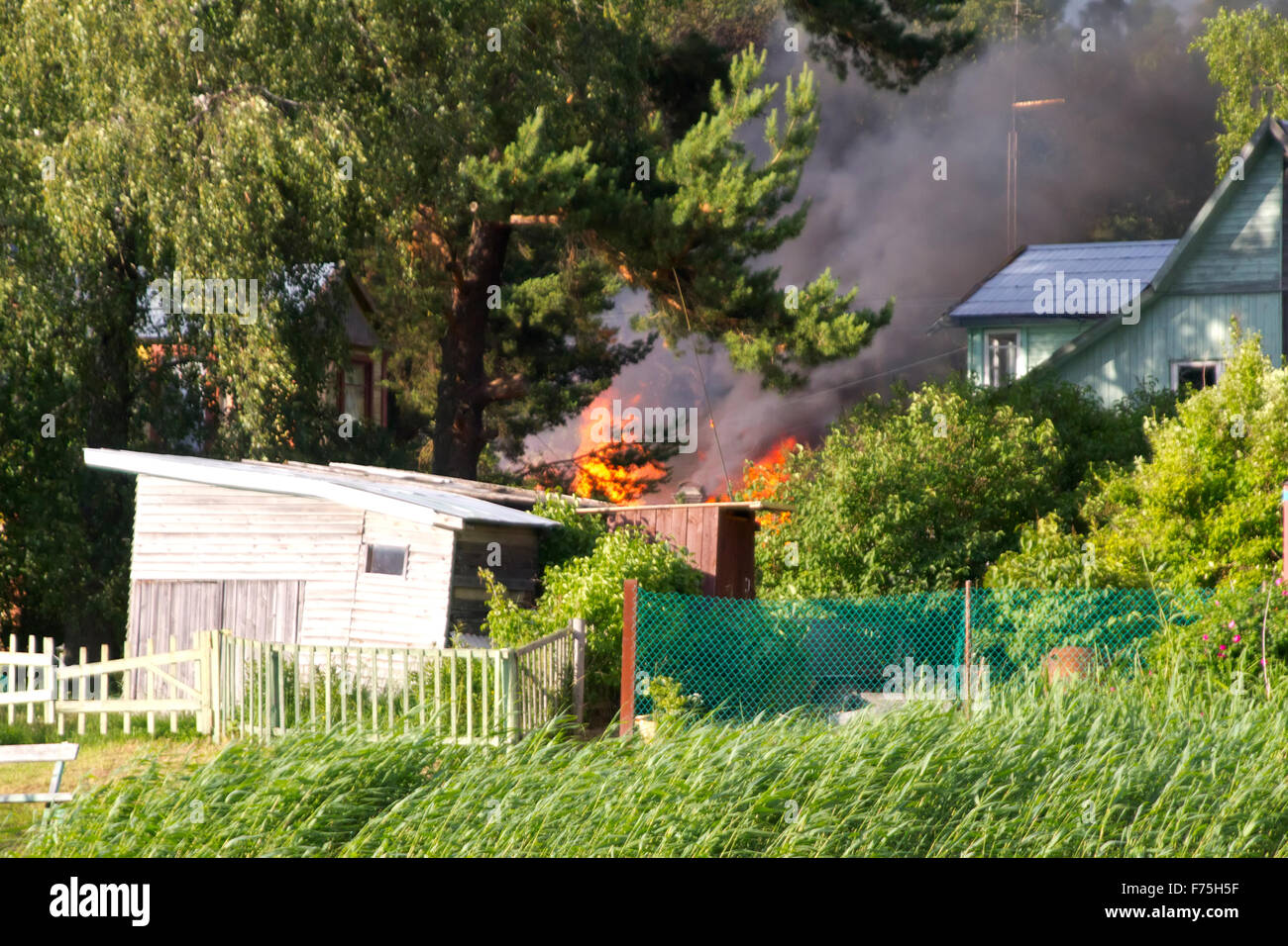 Fire engulfed village house hi-res stock photography and images - Alamy