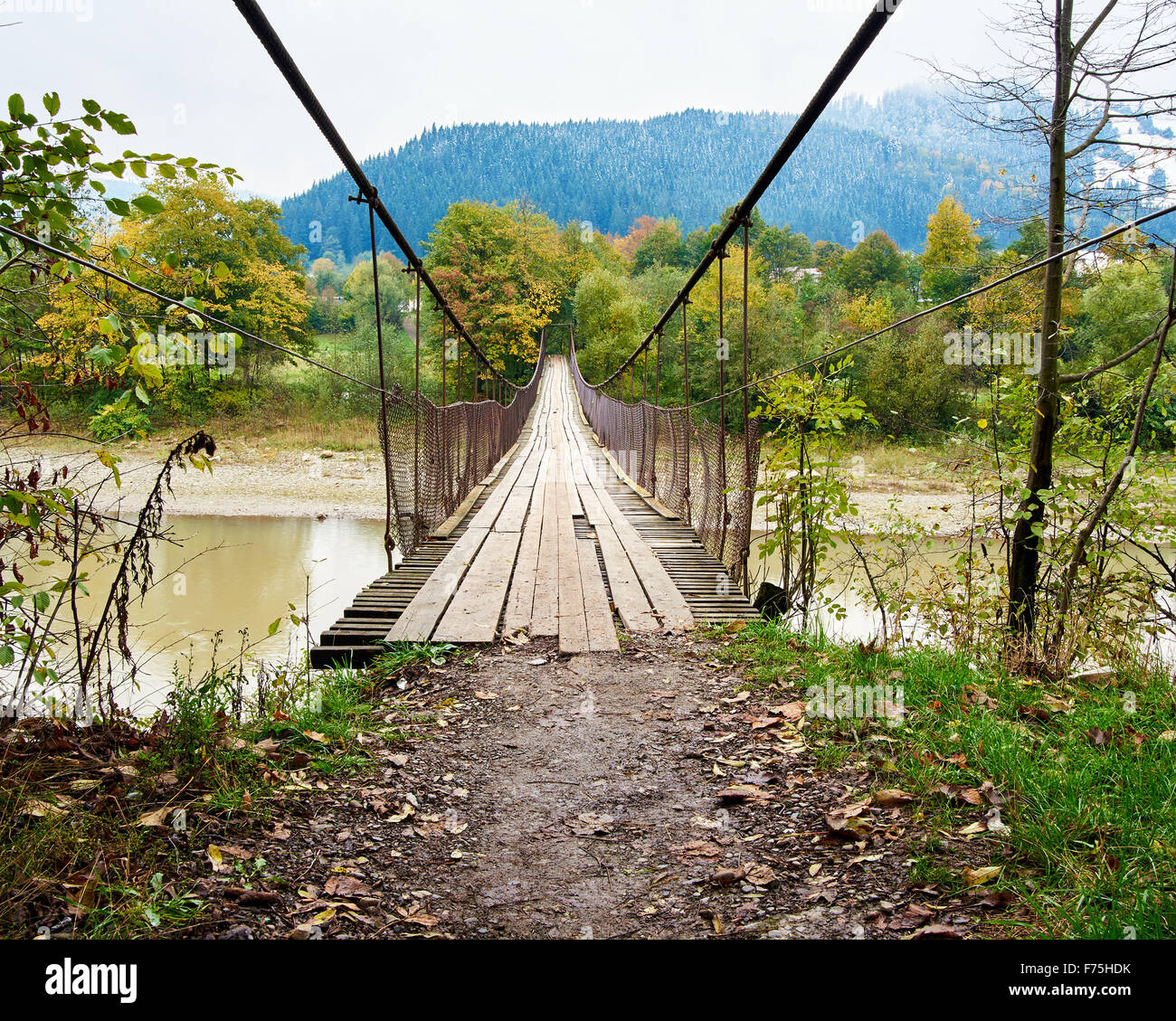 Rope suspension plank bridge hi-res stock photography and images - Alamy