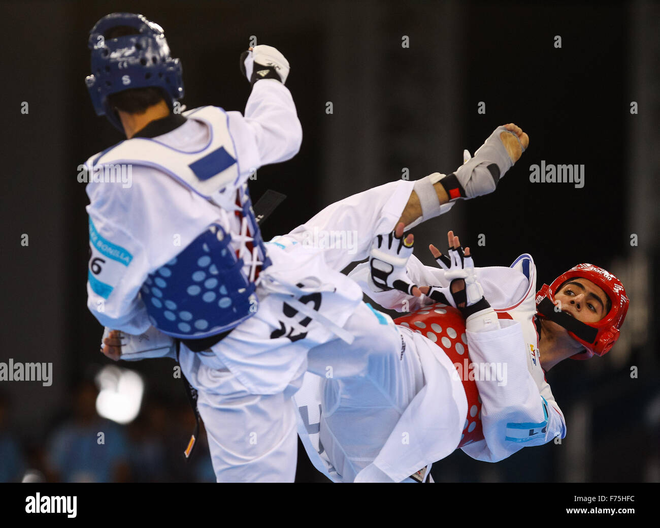Aykhan Taghizade (AZE), right, competes with Joel Gonzalez Bonilla (ESP ...