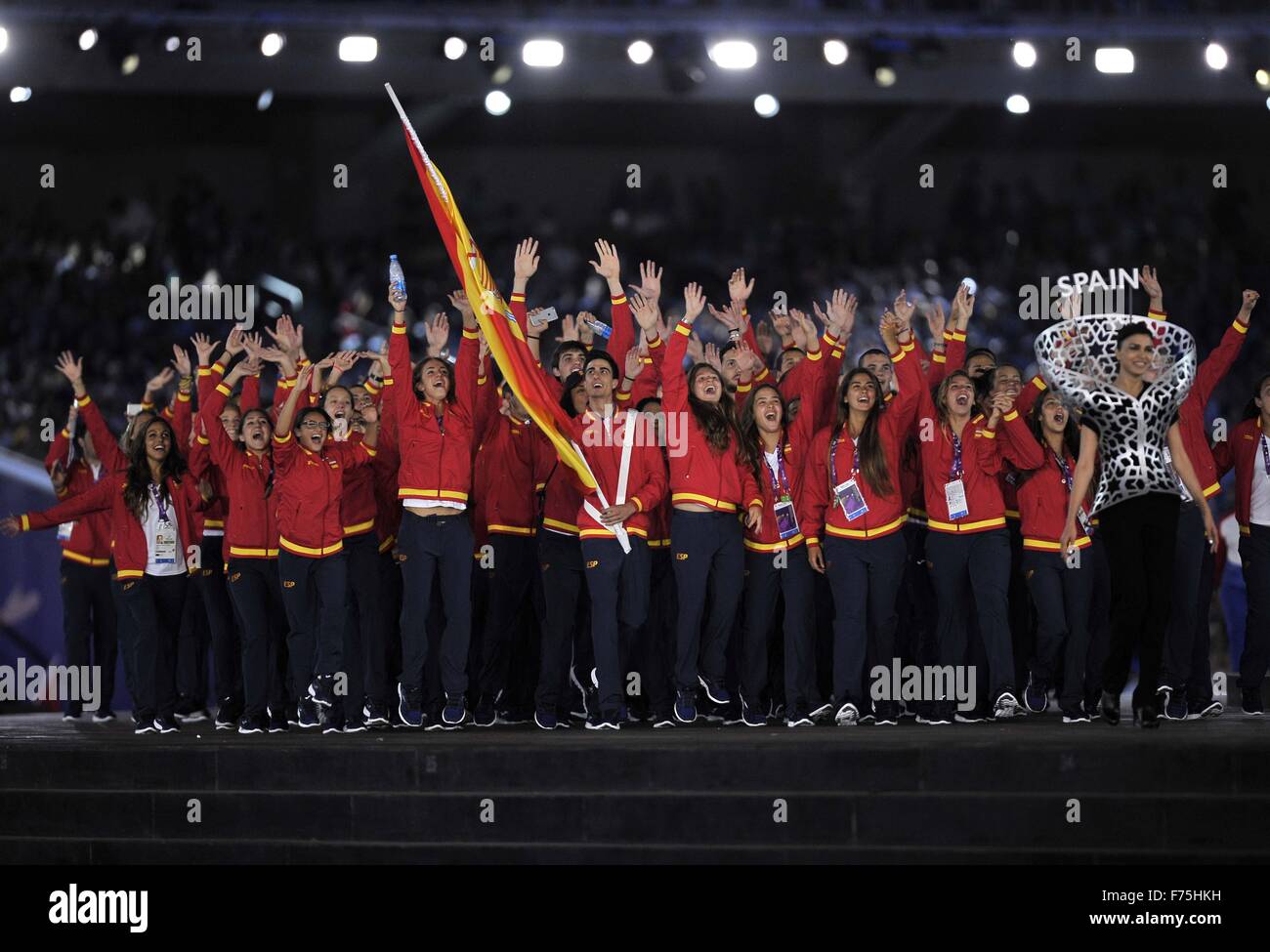 Spain (ESP) in the athletes parade. Opening Ceremony. Olympic Stadium ...
