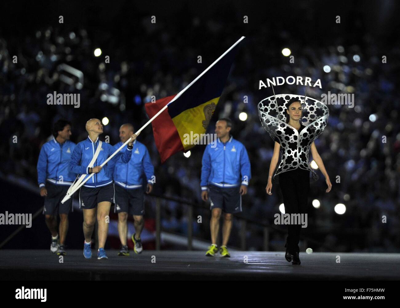 Andora (AND) in the athletes parade. Opening Ceremony. Olympic Stadium ...