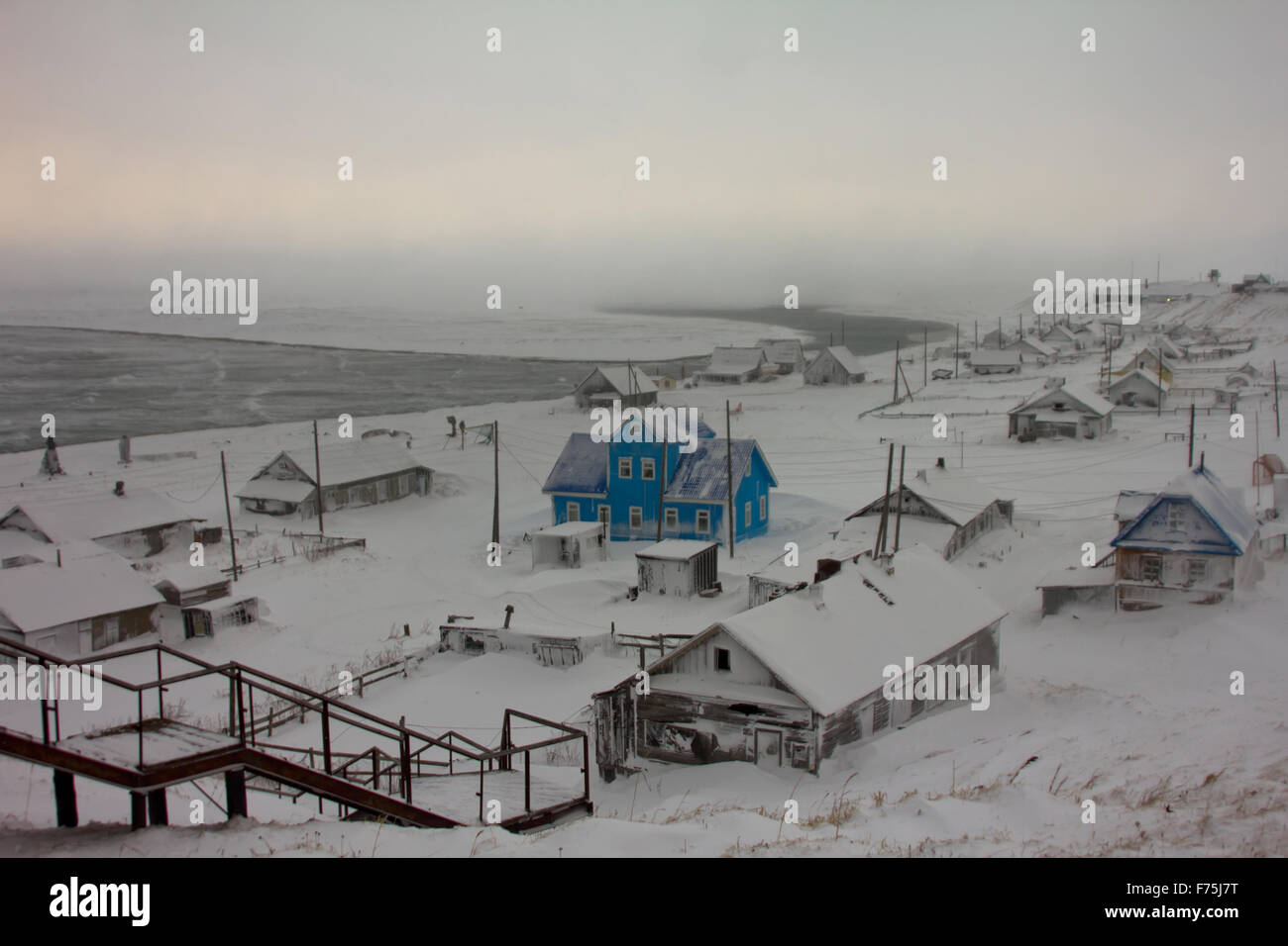 Dark winter storm ( Commander Islands Stock Photo - Alamy