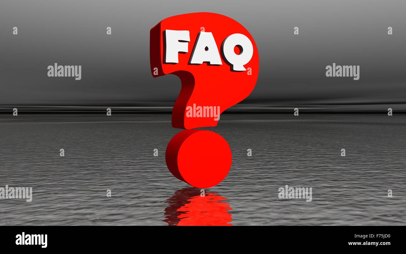 Red FAQ by night Stock Photo - Alamy
