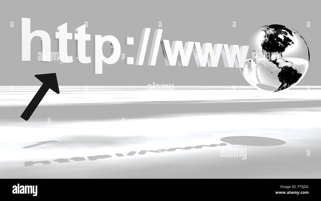 Internet address with earth Stock Photo - Alamy