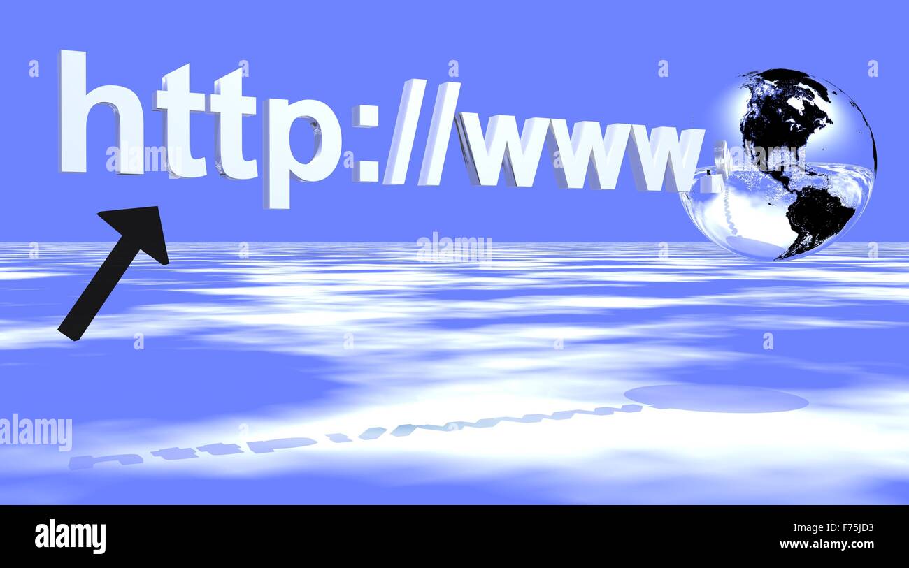 Internet address with earth Stock Photo - Alamy
