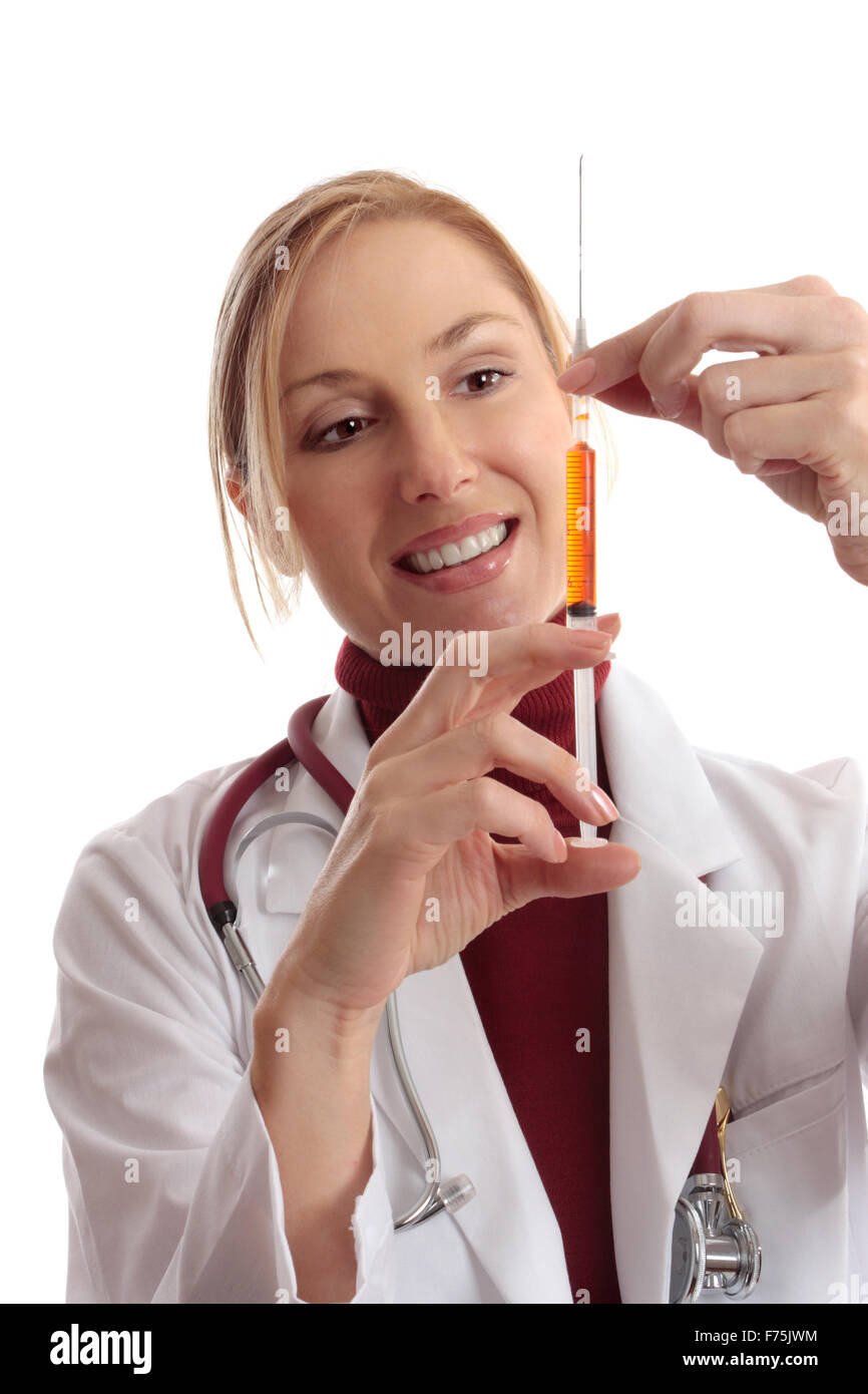Doctor preparing needle Stock Photo - Alamy