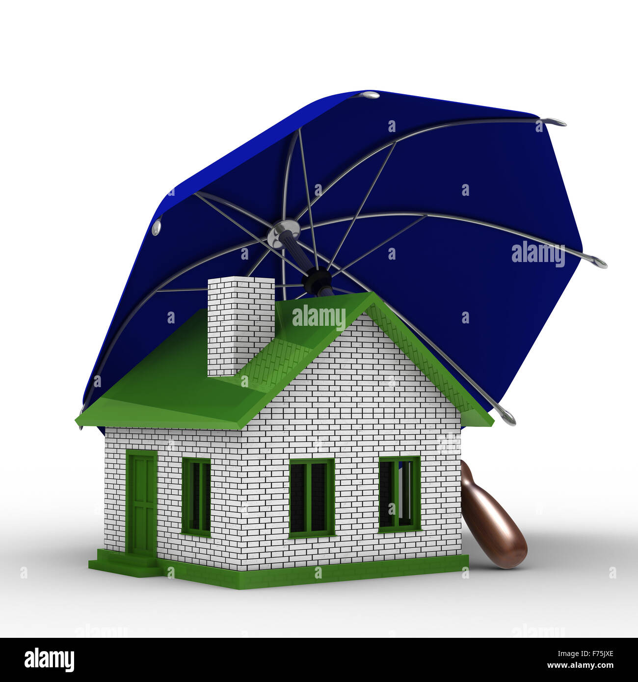 Insurance of habitation. Isolated 3D image on white background Stock ...