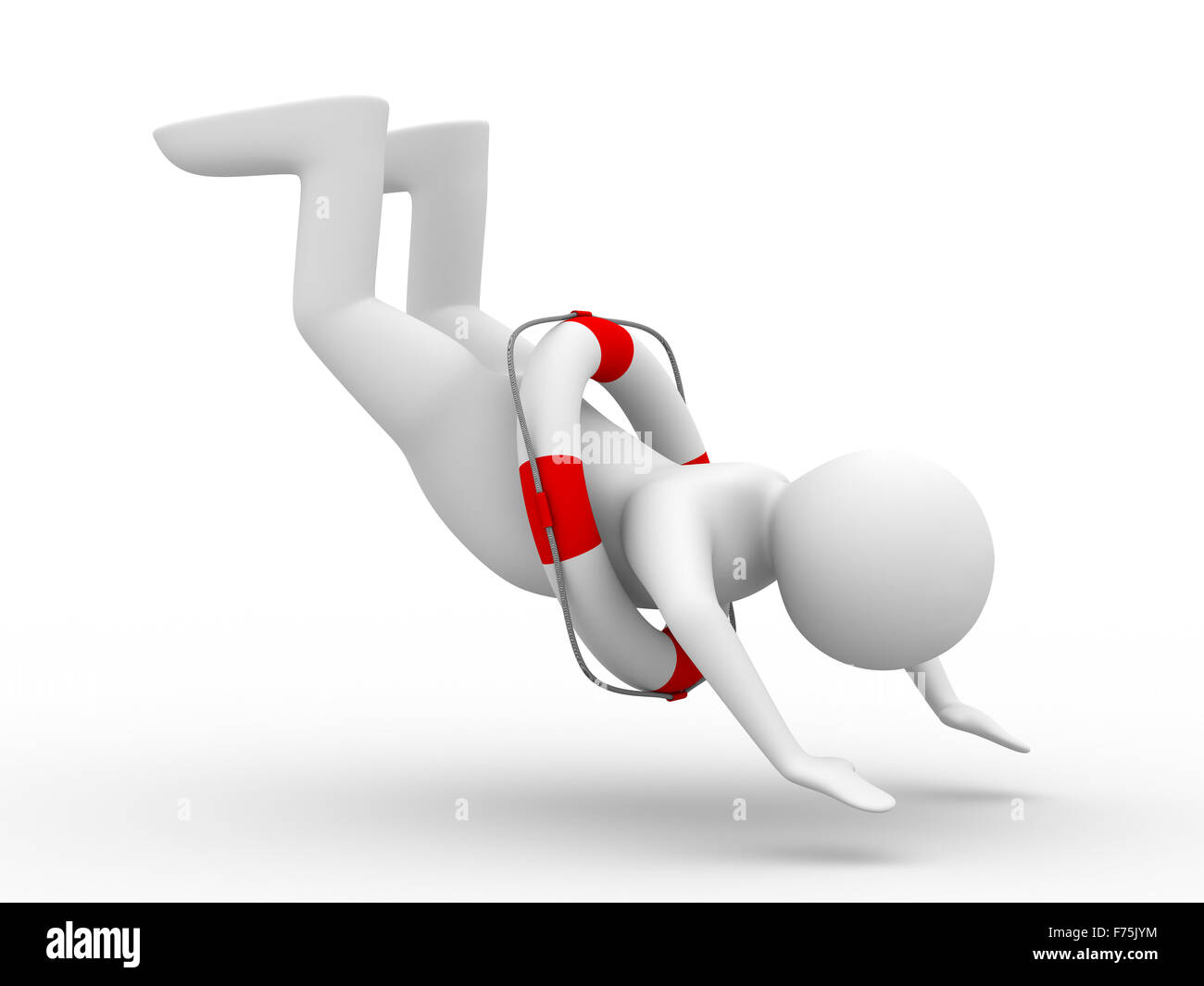 falling man on white background. Isolated 3D image Stock Photo - Alamy