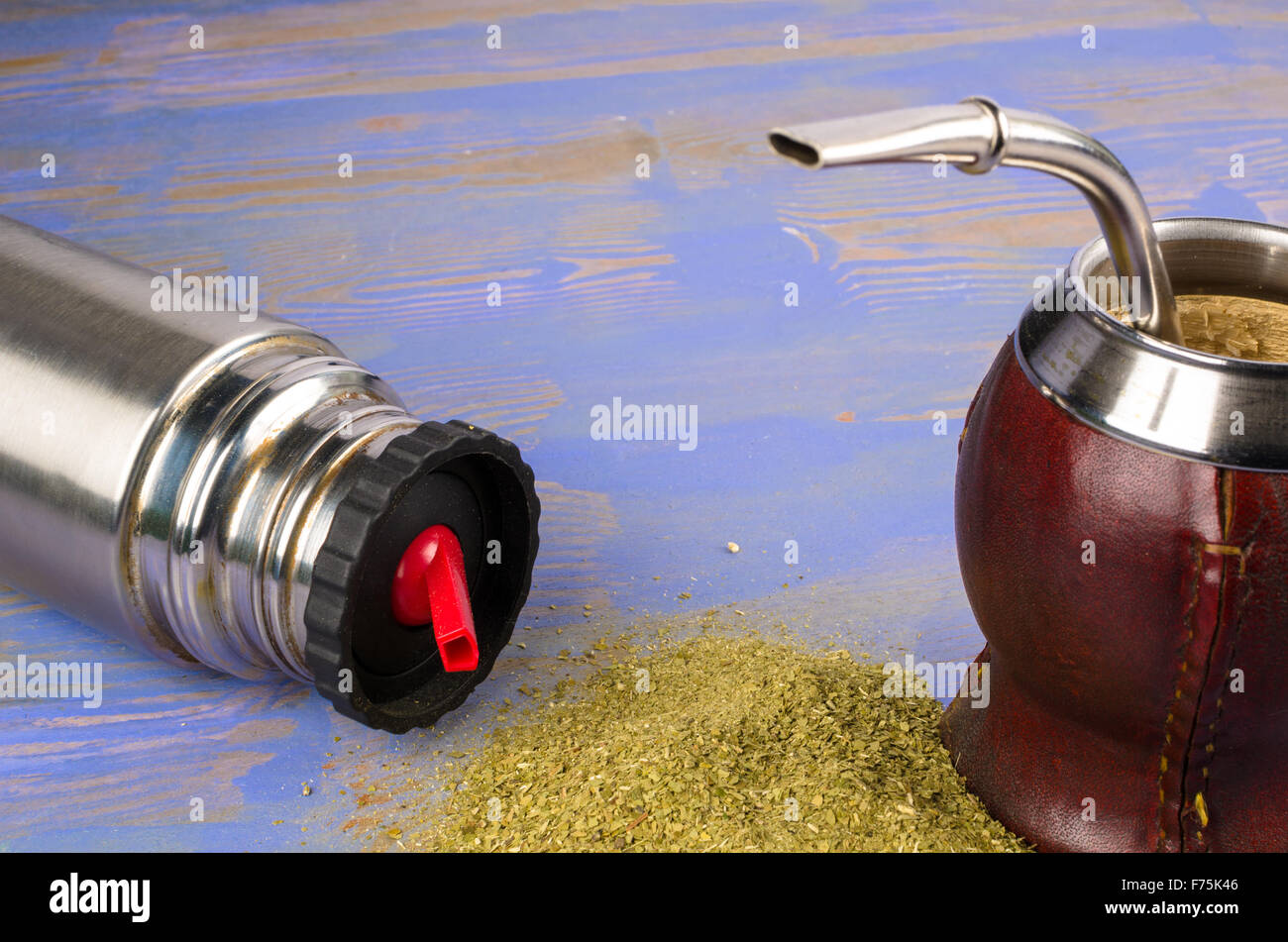 Getting ready to prepare a traditional mate brew Stock Photo - Alamy