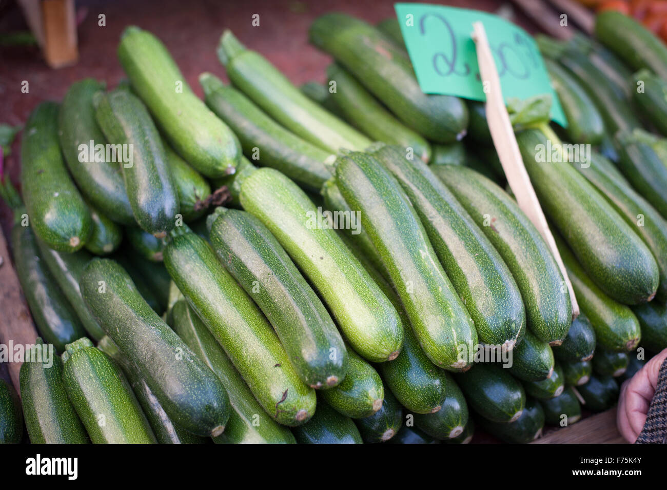 Courgettes Food market in the Italian town of Ostuni, Puglia, Southern ...