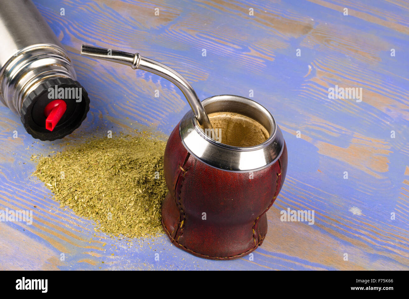 Getting ready to prepare a traditional mate brew Stock Photo - Alamy
