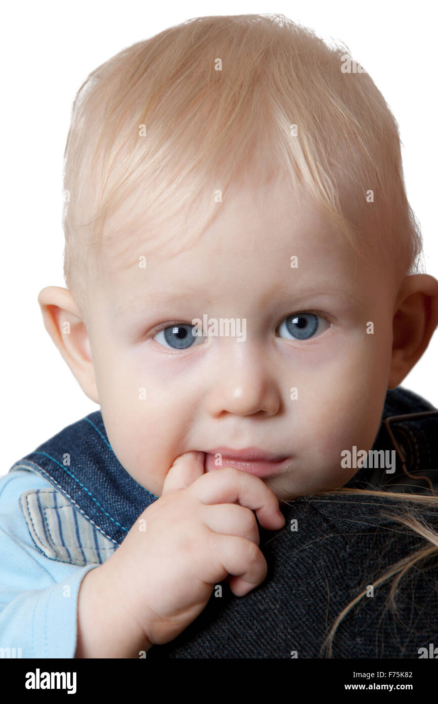 small child on white background Stock Photo - Alamy