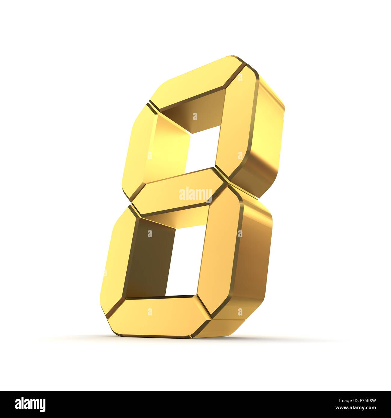 Shiny Number 8 - LCD Look Gold Stock Photo - Alamy