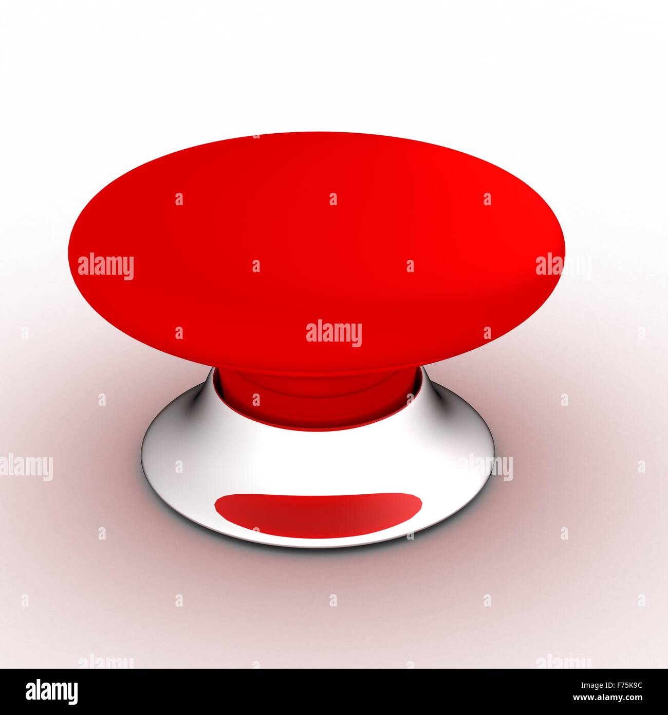 red button on a white background. 3D image Stock Photo - Alamy